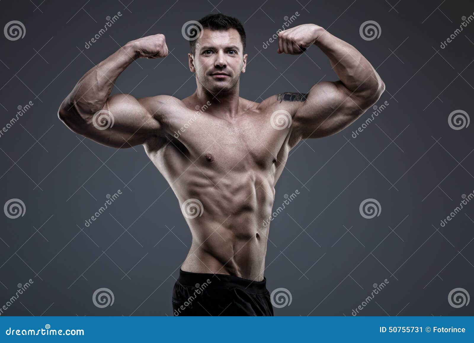 Handsome Bodybuilder Posing Stock Image - Image of muscle, gorgeous ...
