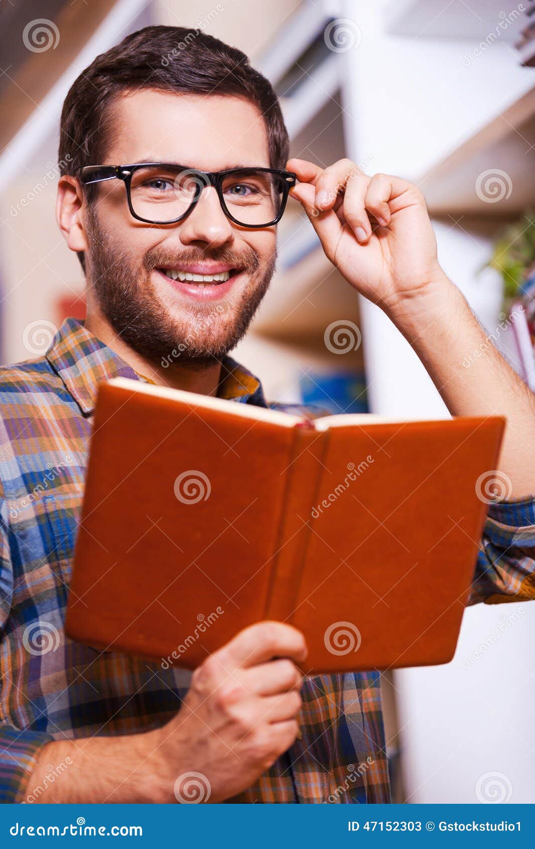 Handsome bookworm. stock image. Image of eyewear, learning - 47152303