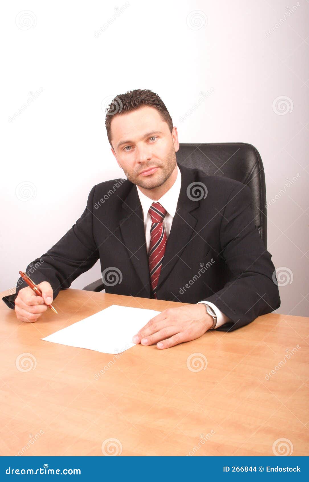 Handsome Boss Sitting at the Desk Stock Photo - Image of copy ...