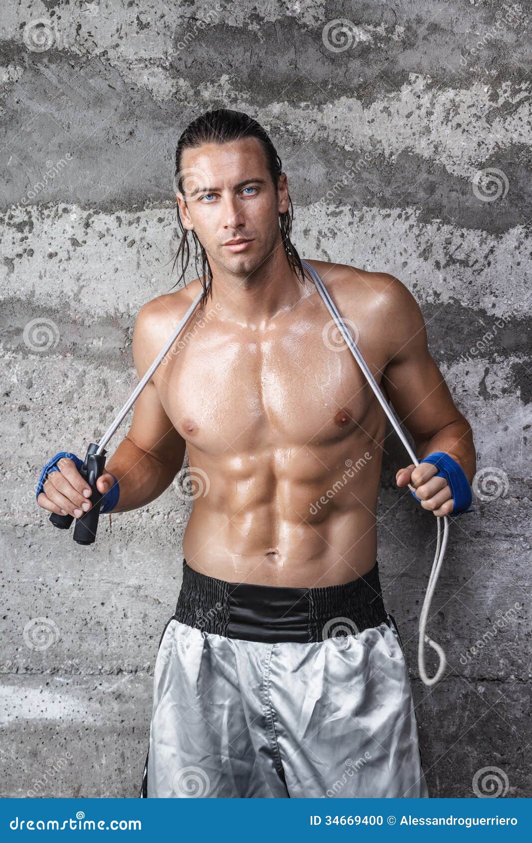 Handsome Boxer Looking at Camera Stock Photo - Image of athletic ...