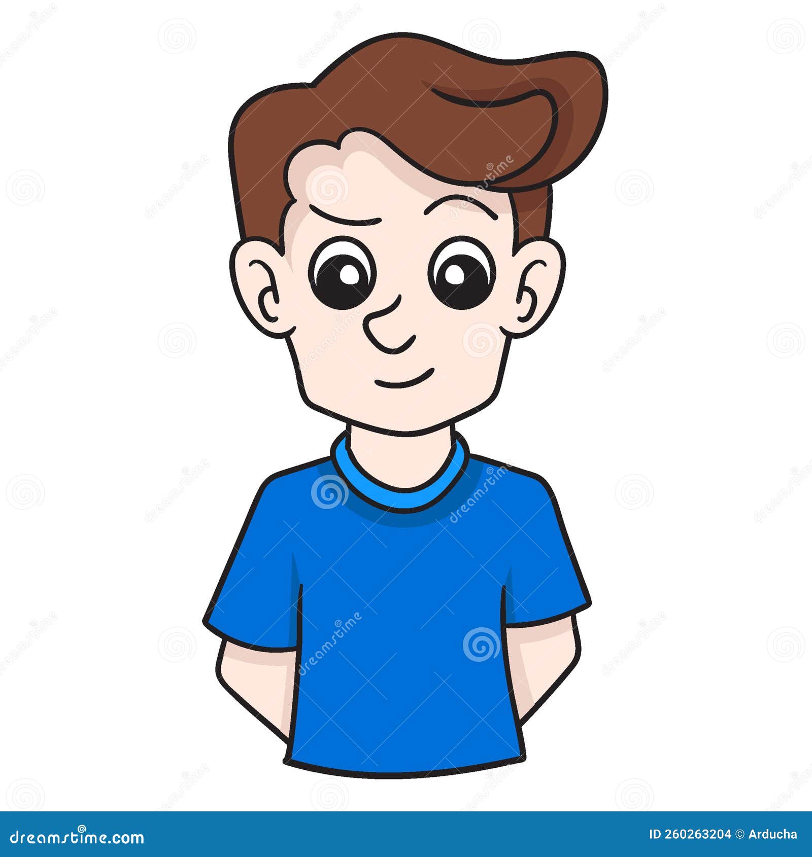 Handsome Handsome Boy Avatar Illustration Friendly Smile Stock Vector ...