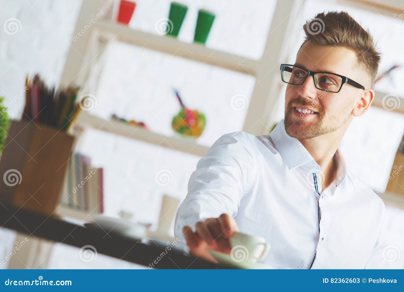 Handsome Boy with Coffee Cup Stock Image - Image of face, confident ...