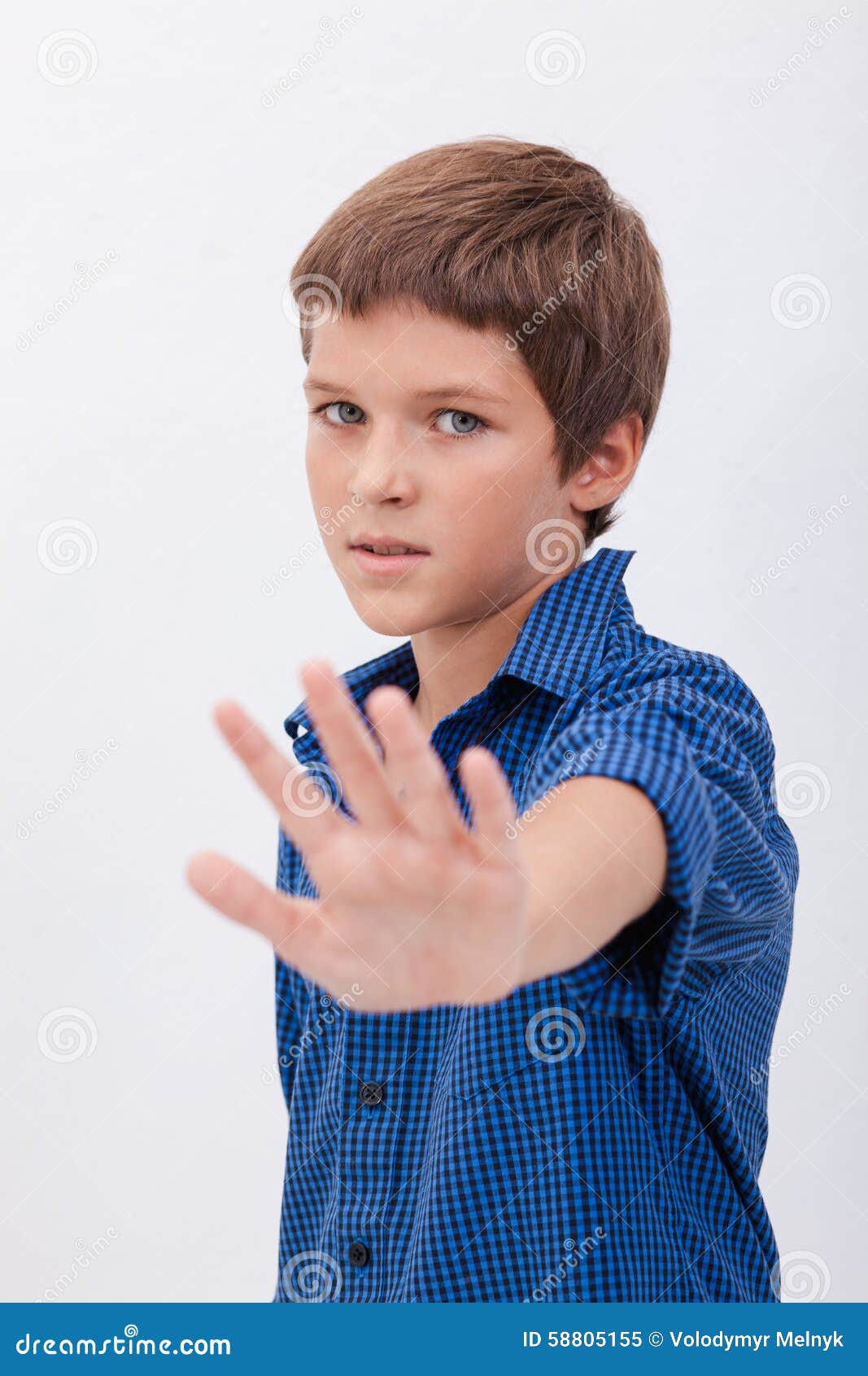 Handsome Boy Doing Stop Sign Stock Image - Image of black, facial: 58805155