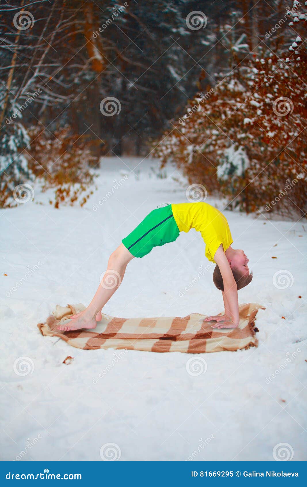 Handsome Boy Doing Yoga Outdoors Stock Image - Image of exercise ...