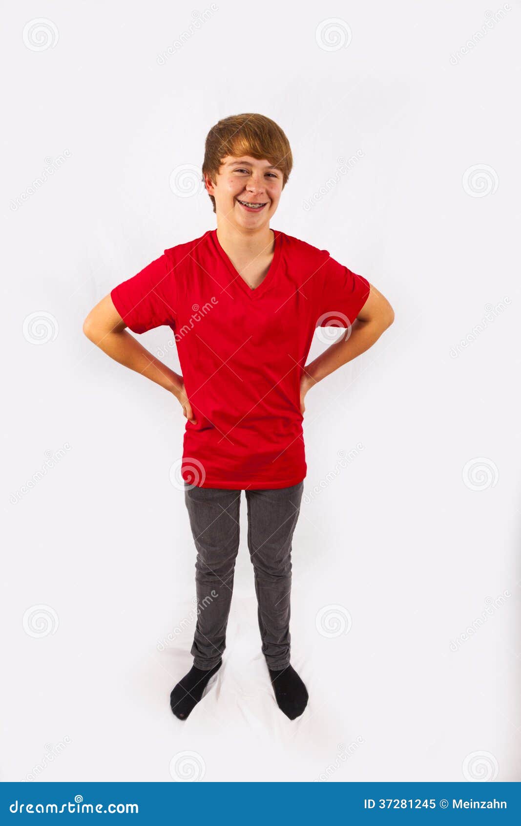Handsome Boy Gesturing with Arms Stock Image - Image of relax, puberty ...