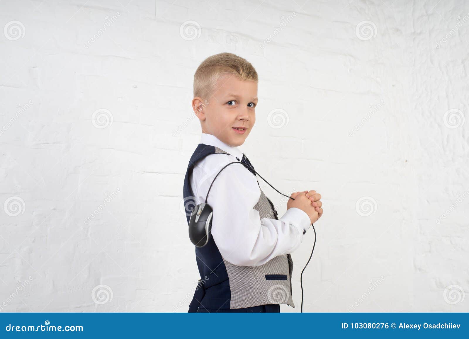 Boy with computer mouse stock photo. Image of children - 103080276
