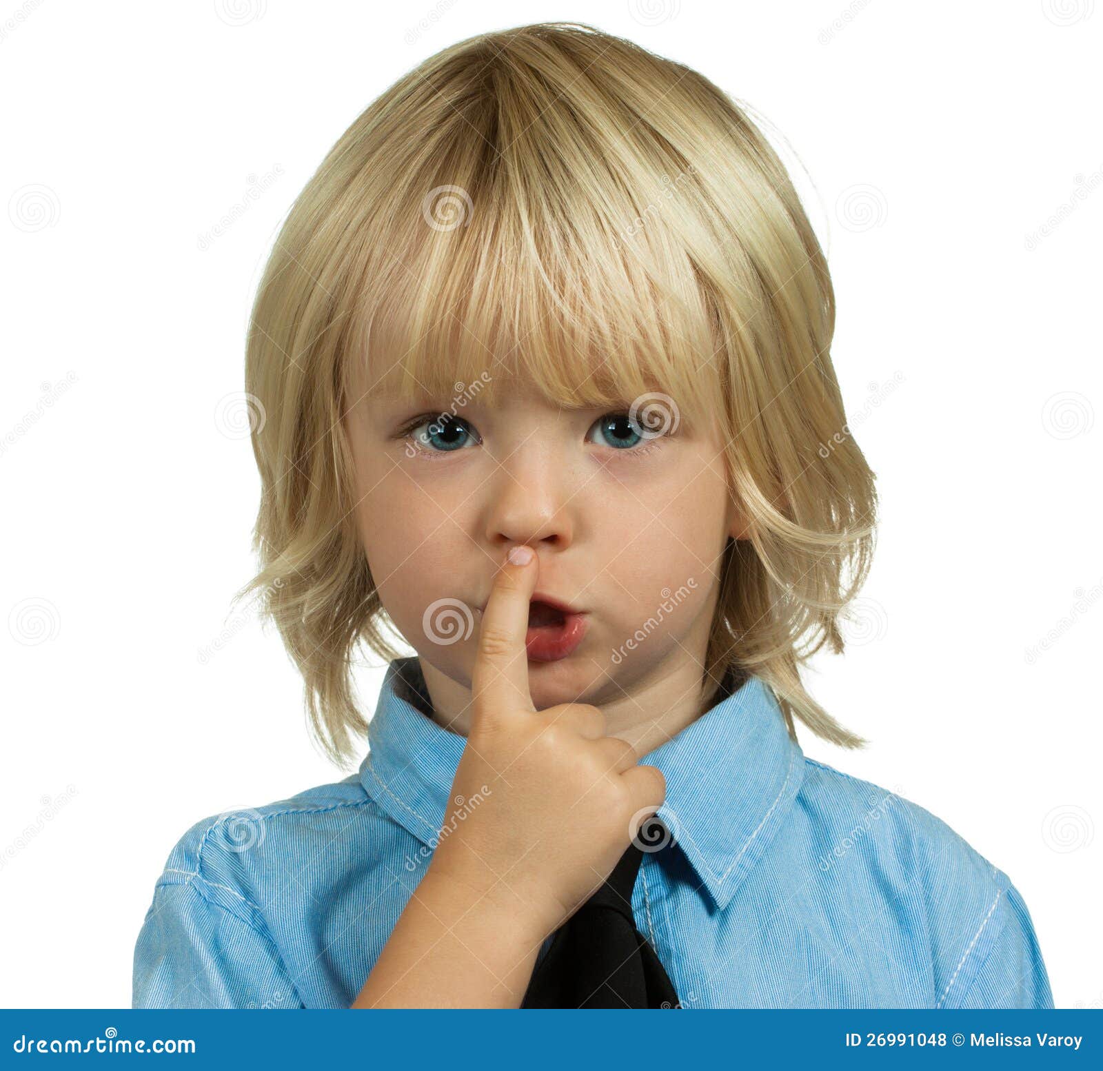 Handsome Boy Making a Be Quite Sign on White. Stock Photo - Image of ...