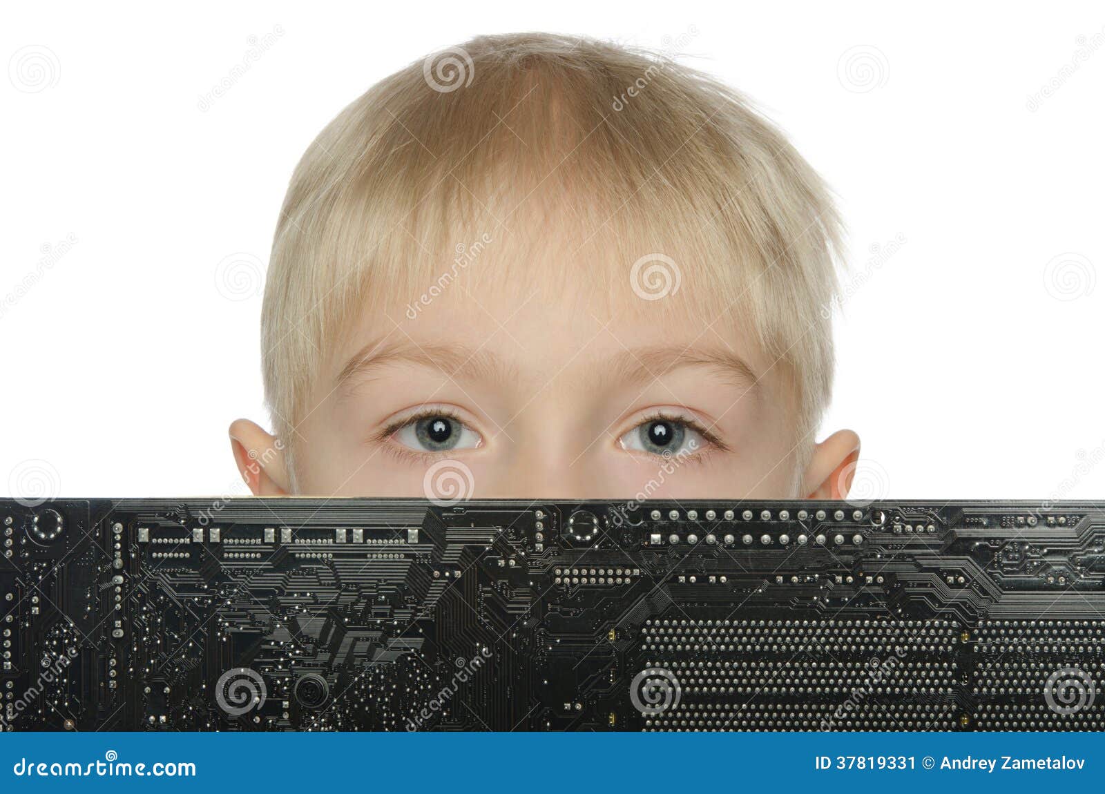Handsome Boy with the Motherboard Stock Image - Image of bottom ...