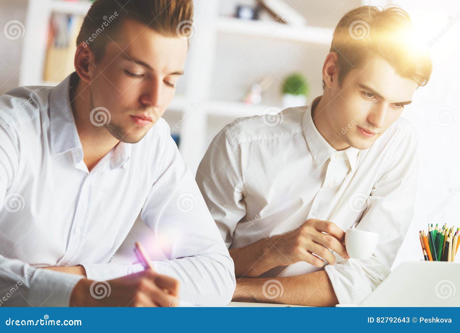 Handsome Boys Working on Project Stock Image - Image of handsome ...