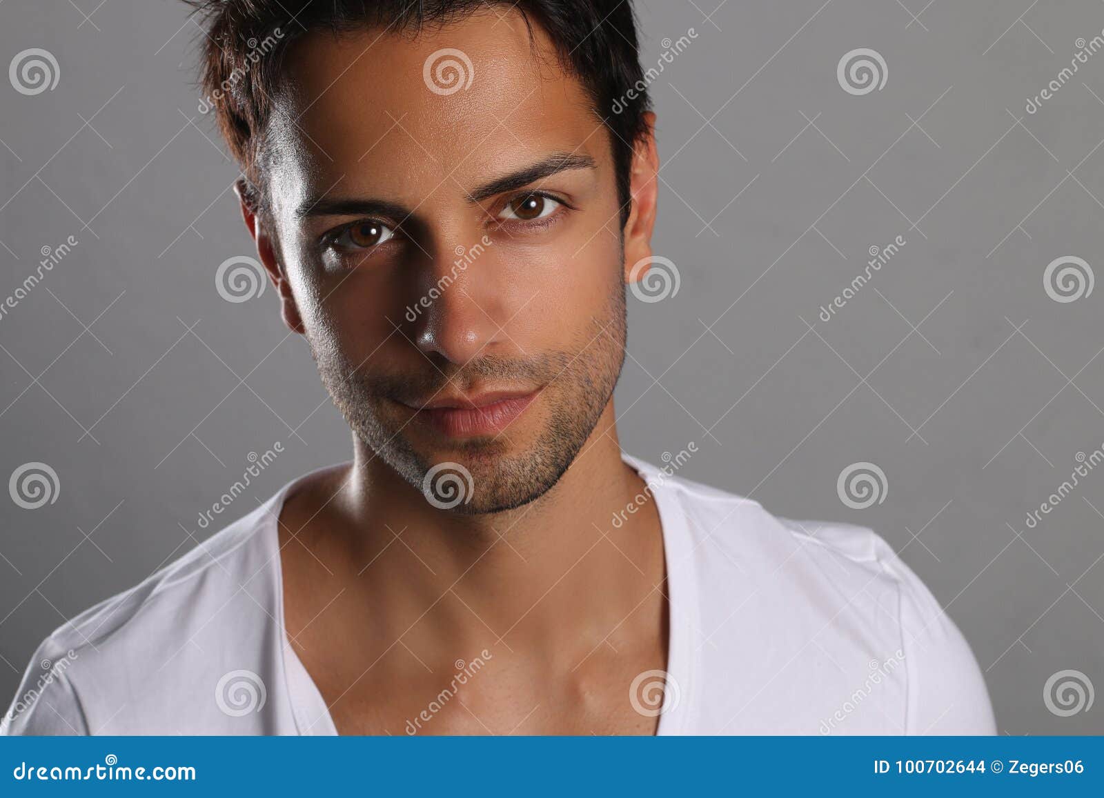 Handsome Brown Man Model Posing Stock Photo - Image of young ...