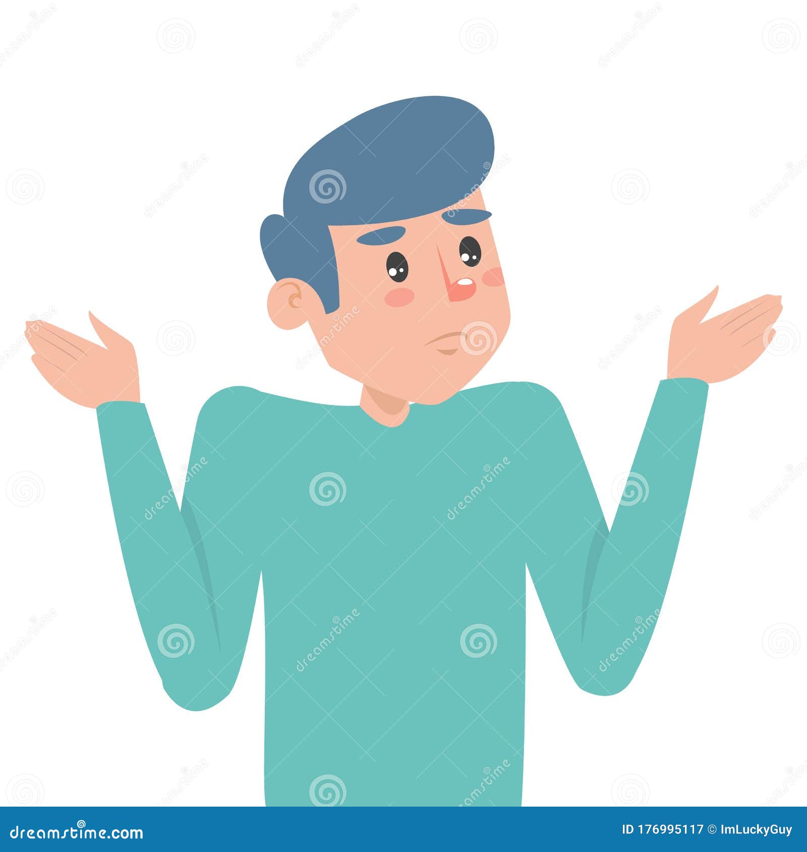 Handsome Brunette Man Is Shrugging Vector Isolated Stock Illustration Illustration Of Business