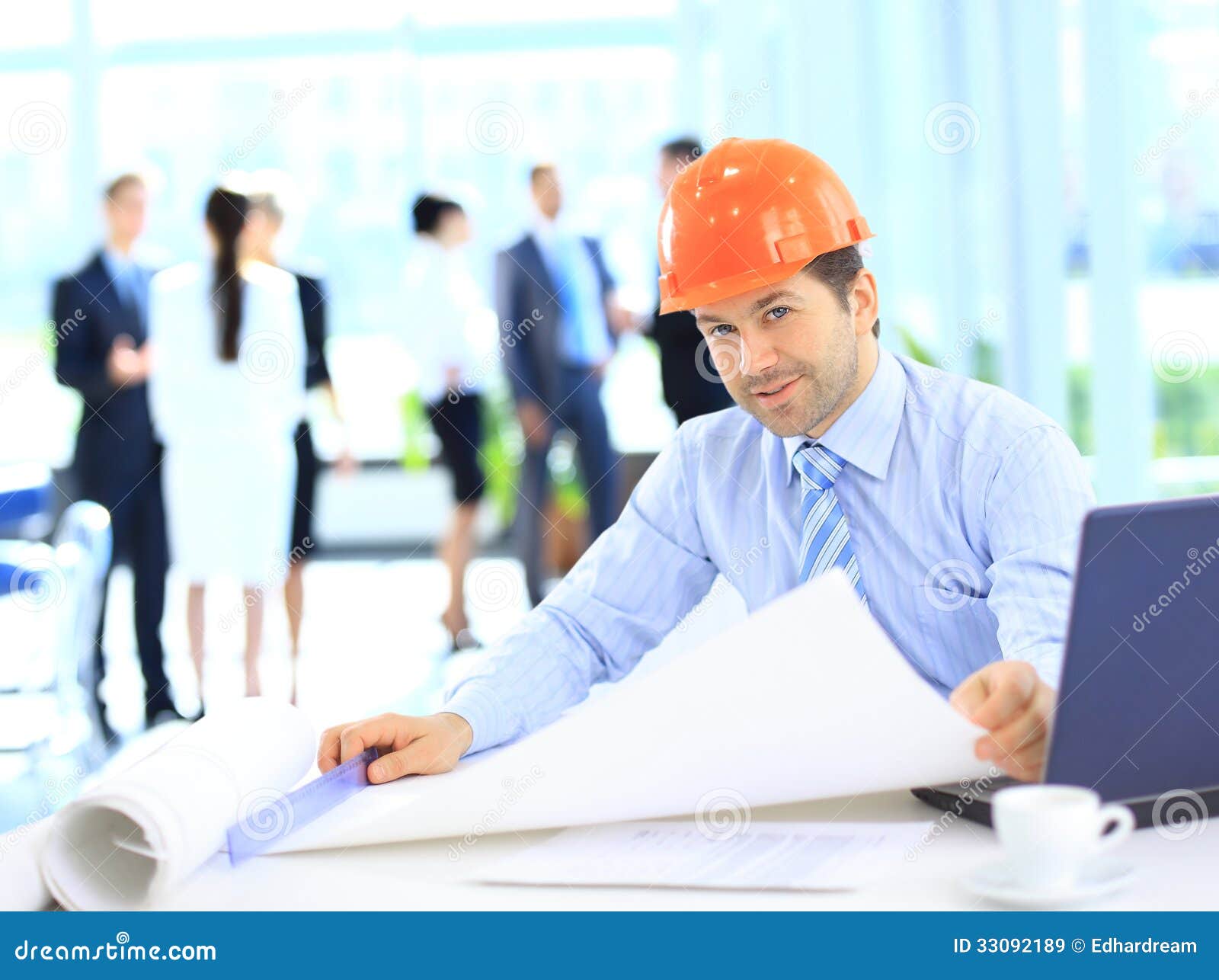 Handsome Business Construction Man on the Work Site Stock Image - Image ...