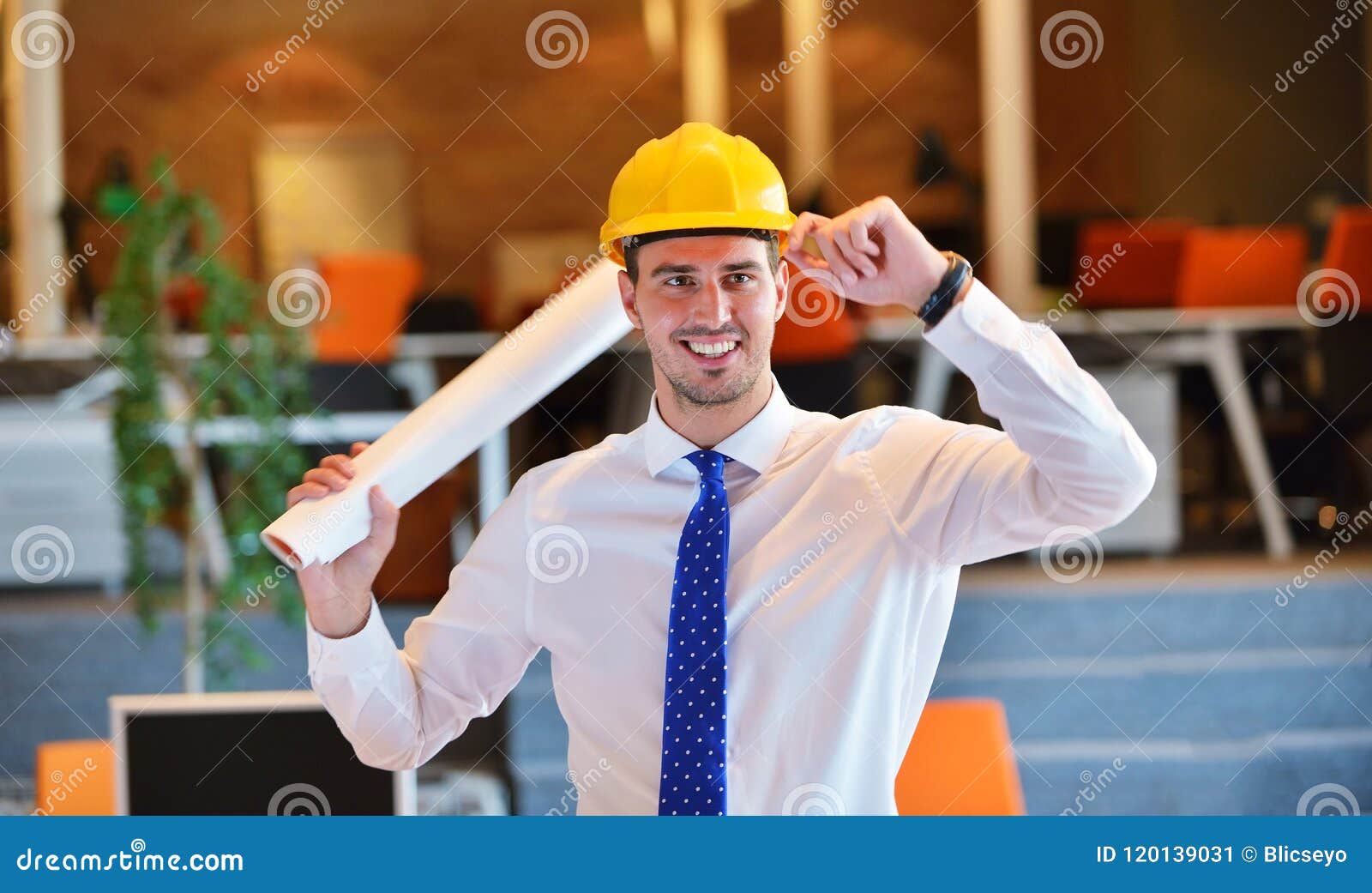A Handsome Business Construction Man on the Work Site Stock Image ...