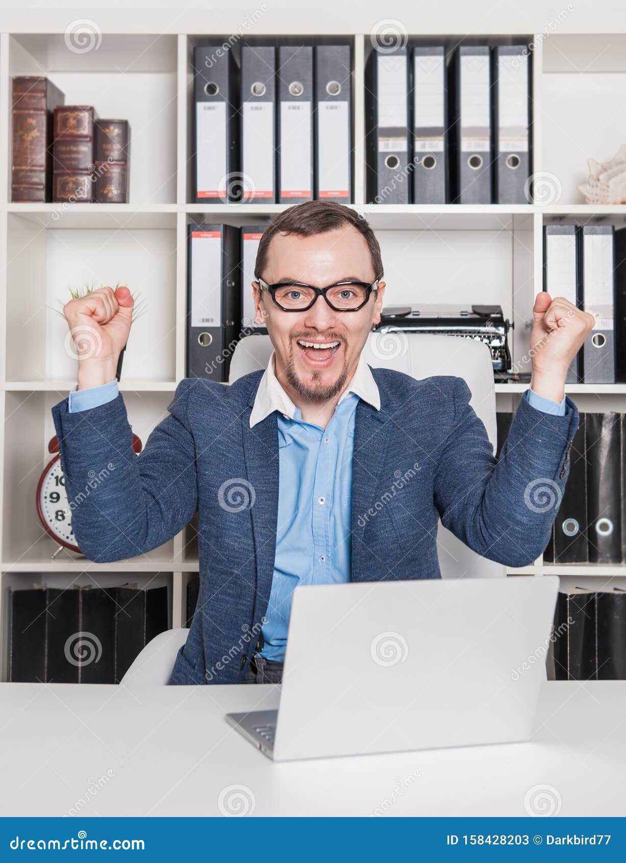 Handsome Business Man Boss with Yes Gesture in Office Stock Image ...