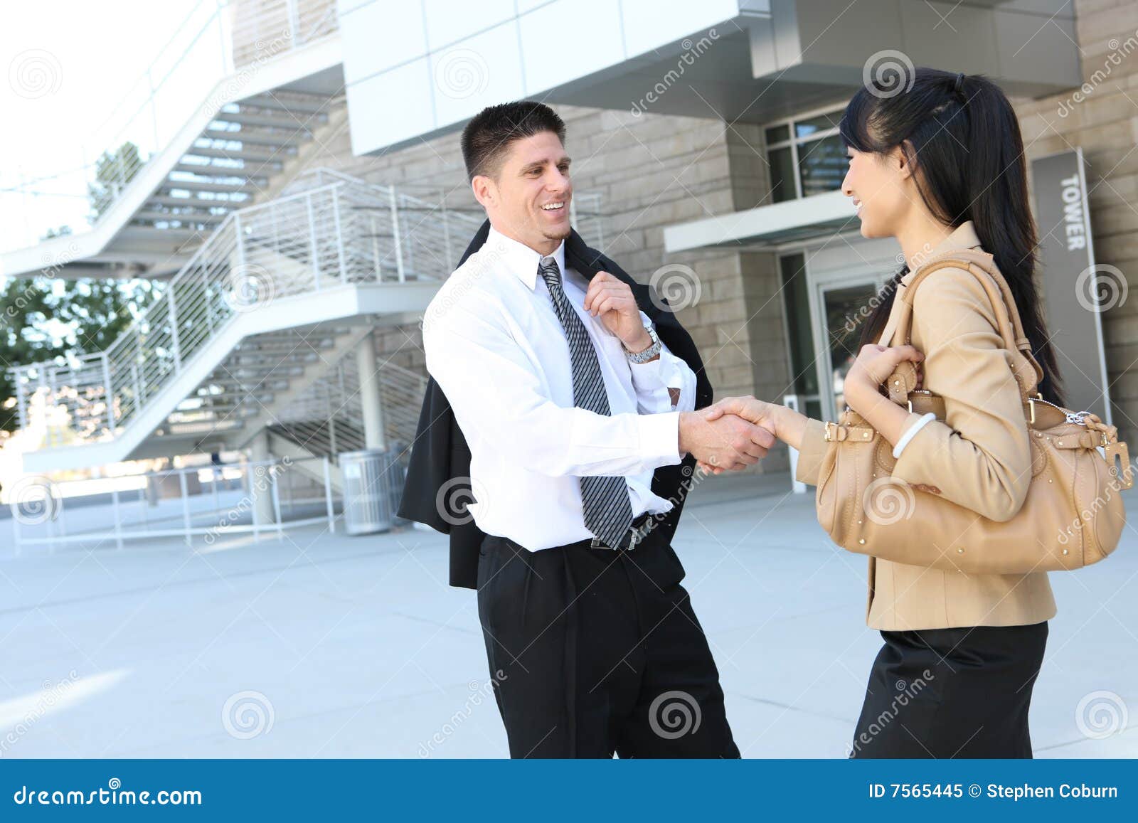 Handsome Business Man Handshake Stock Image - Image of outdoor ...