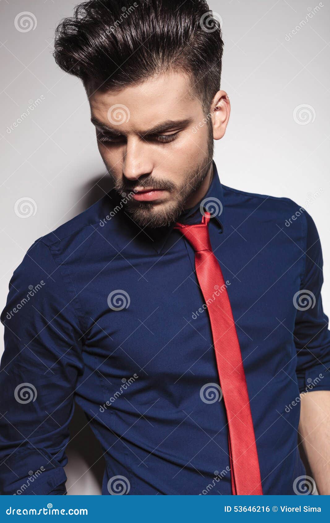 Handsome Business Man Looking Down Stock Photo - Image of away, latin ...