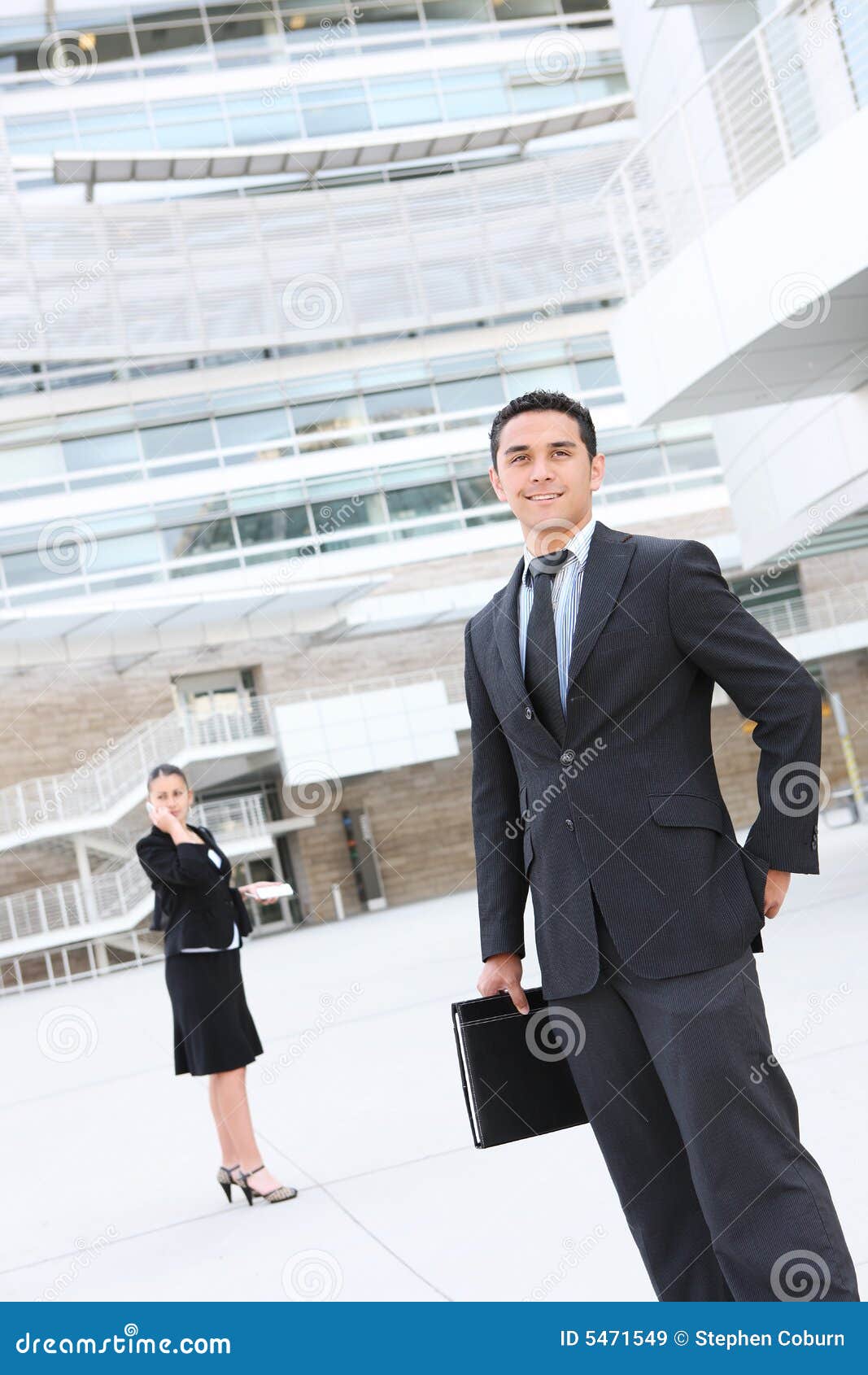 Handsome Business Man at Office Building Stock Image - Image of career ...