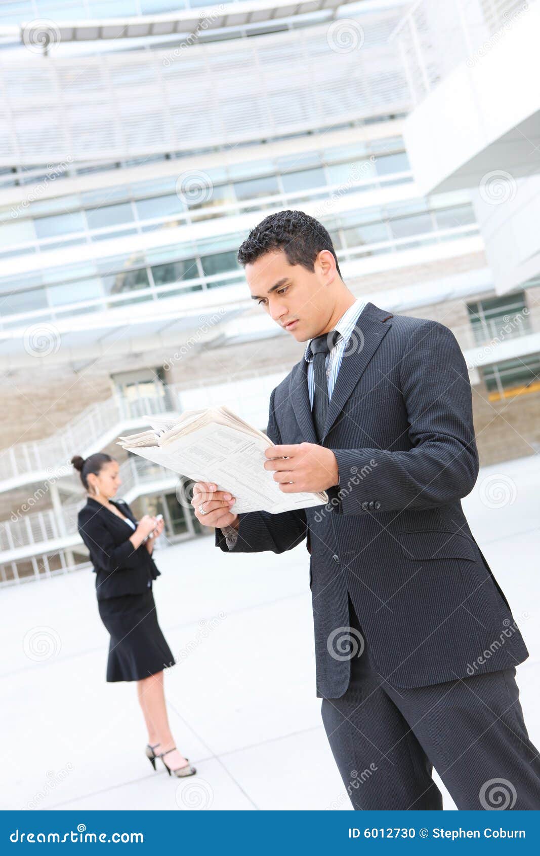 Handsome Business Man at Office Building Stock Photo - Image of news ...