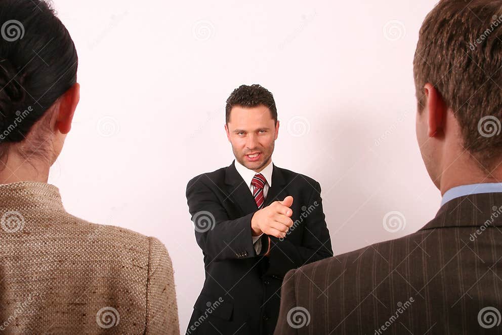 Handsome Business Man Pointing at Man 1 Stock Image - Image of finding ...