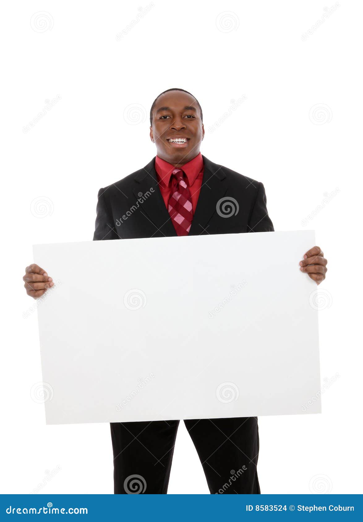 Handsome Business Man with Sign Stock Photo - Image of space, handsome ...