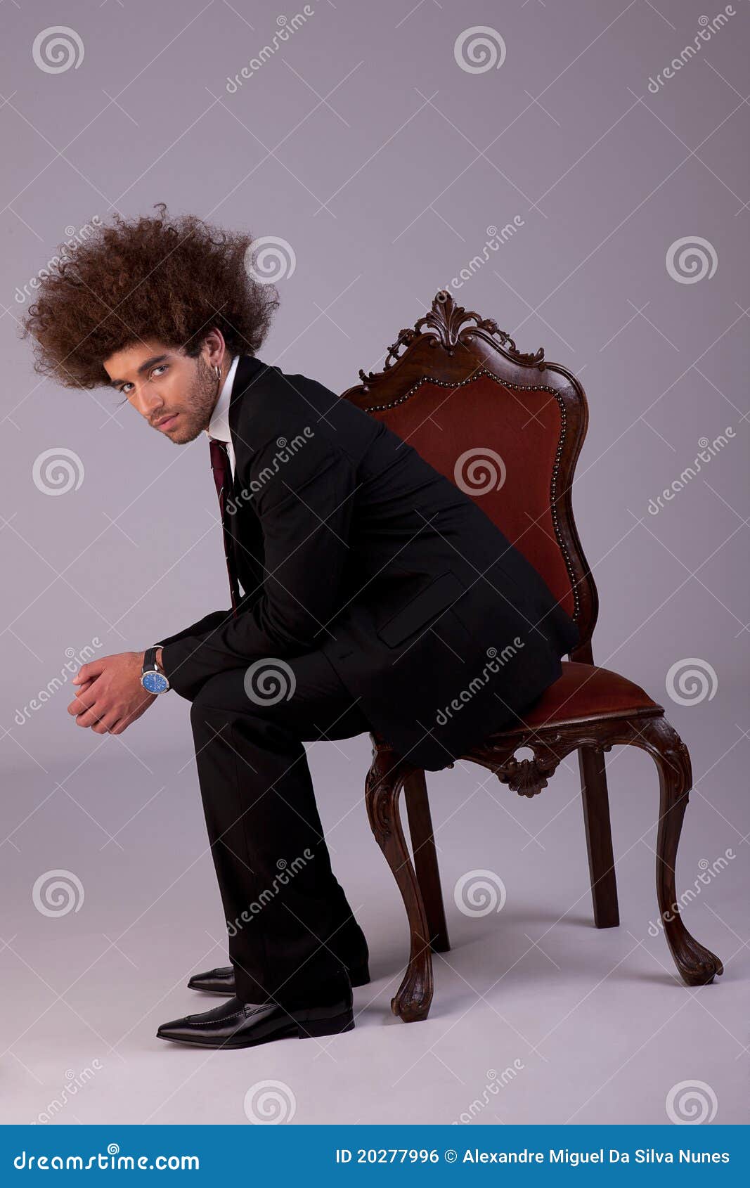 Handsome Business Man, Sitting on a Chair Stock Photo - Image of ...