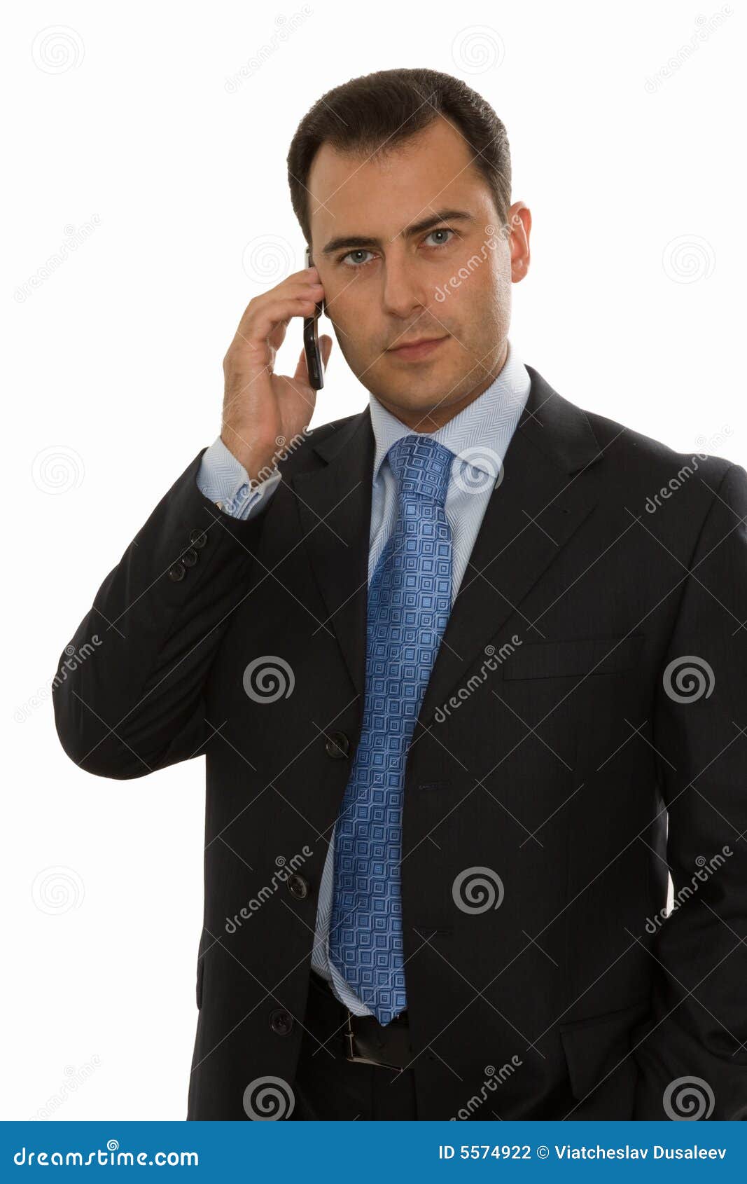 Handsome Business Man Talking on the Phone Stock Photo - Image of ...