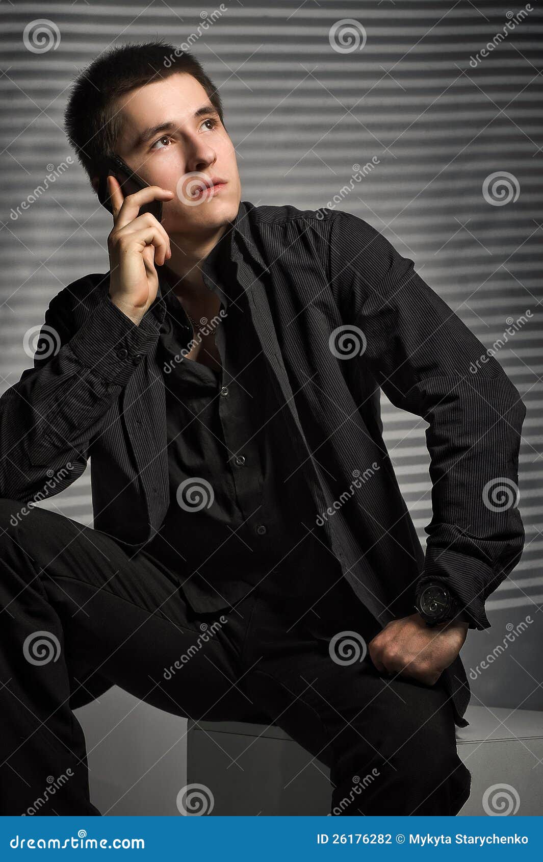Handsome Business Man Using Cell Phone Stock Photo - Image of mobile ...
