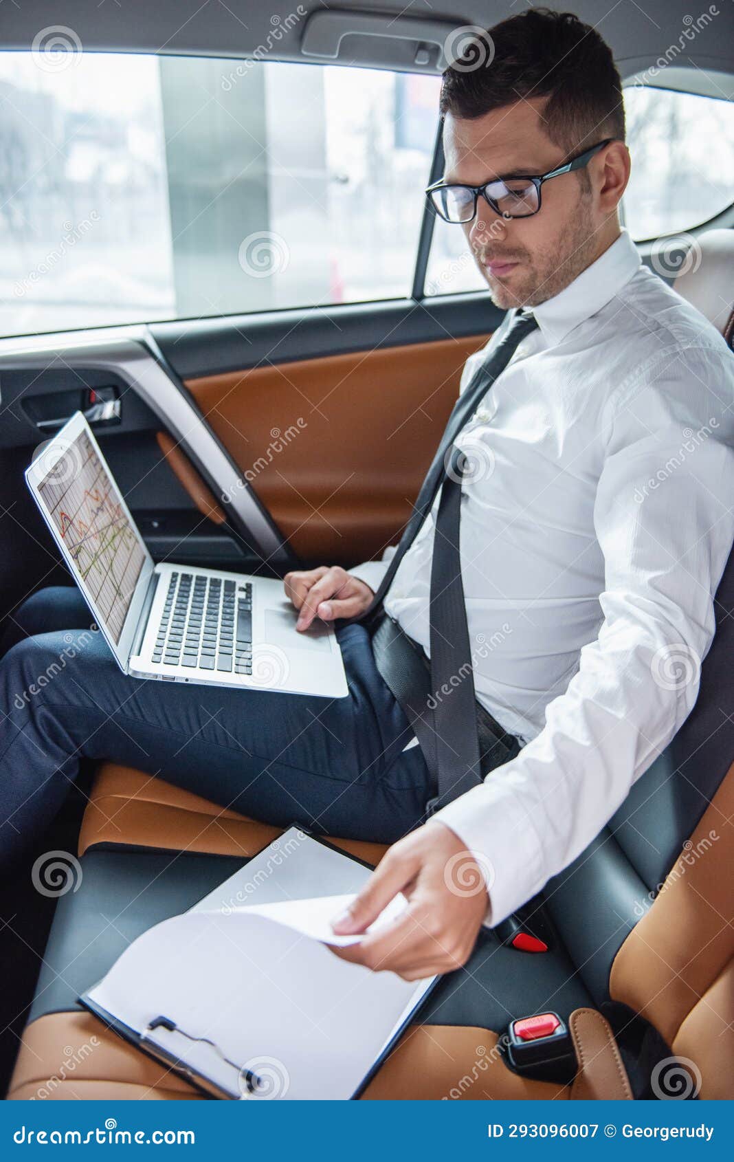 Handsome Businessman in Car Stock Image - Image of driving, busy: 293096007