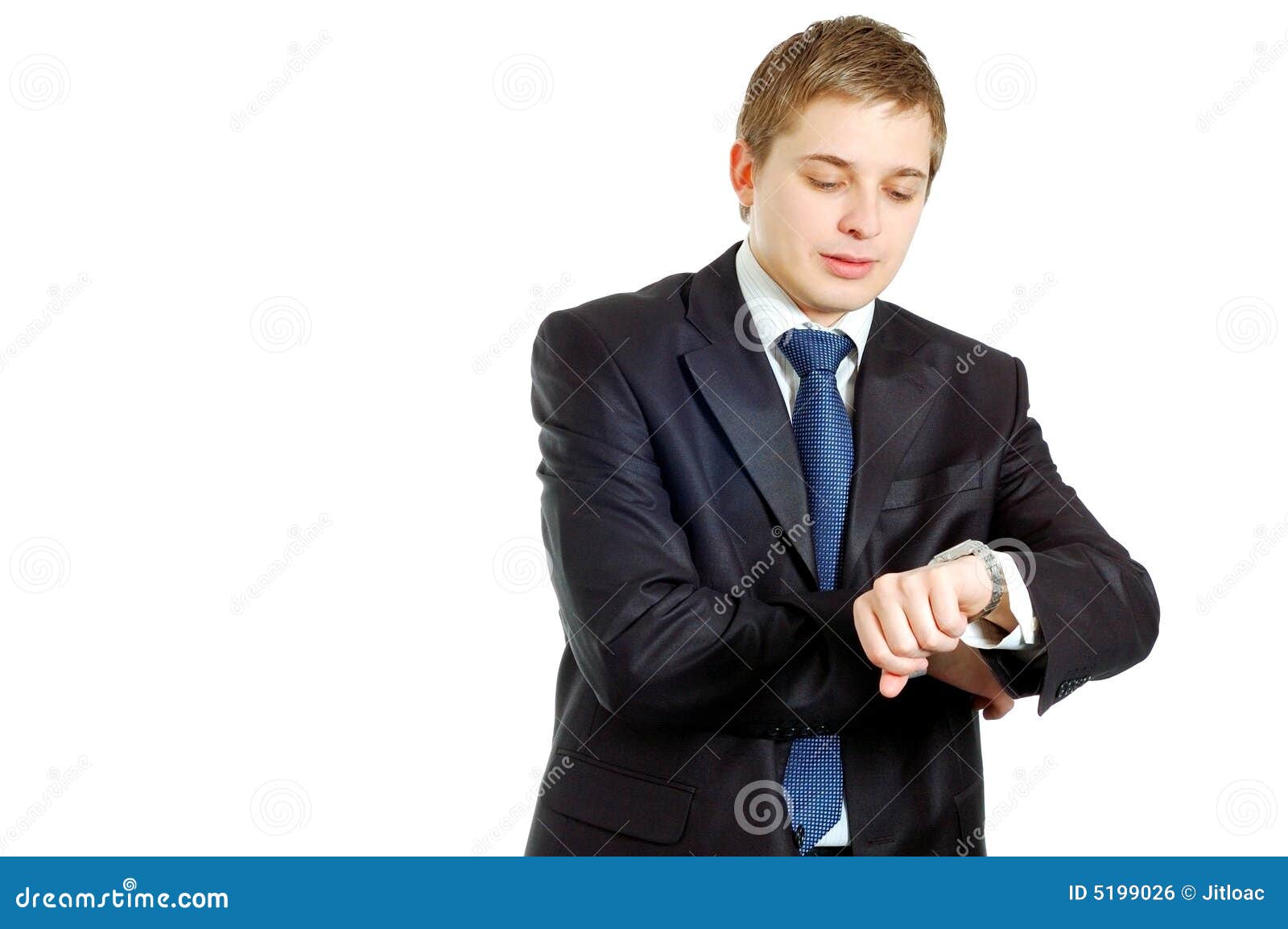 Handsome Businessman Checking His Wrist-watch Stock Photo - Image of ...