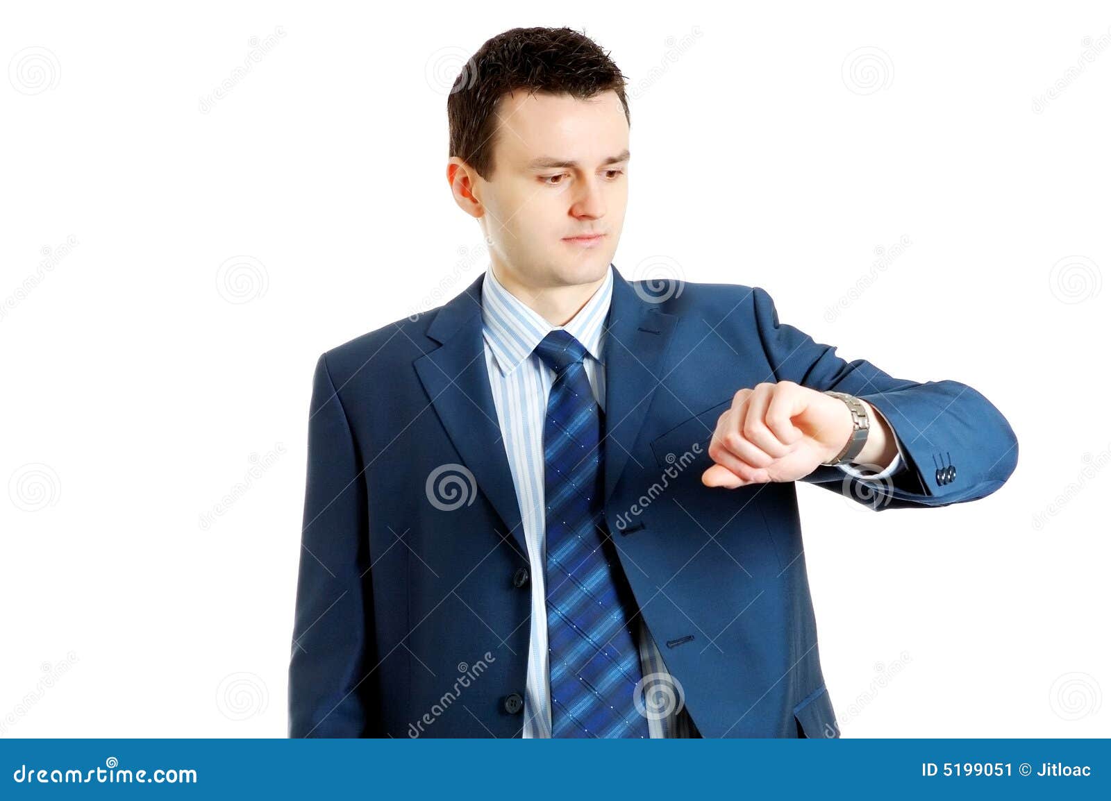 Handsome Businessman Checking His Wrist-watch Stock Image - Image of ...