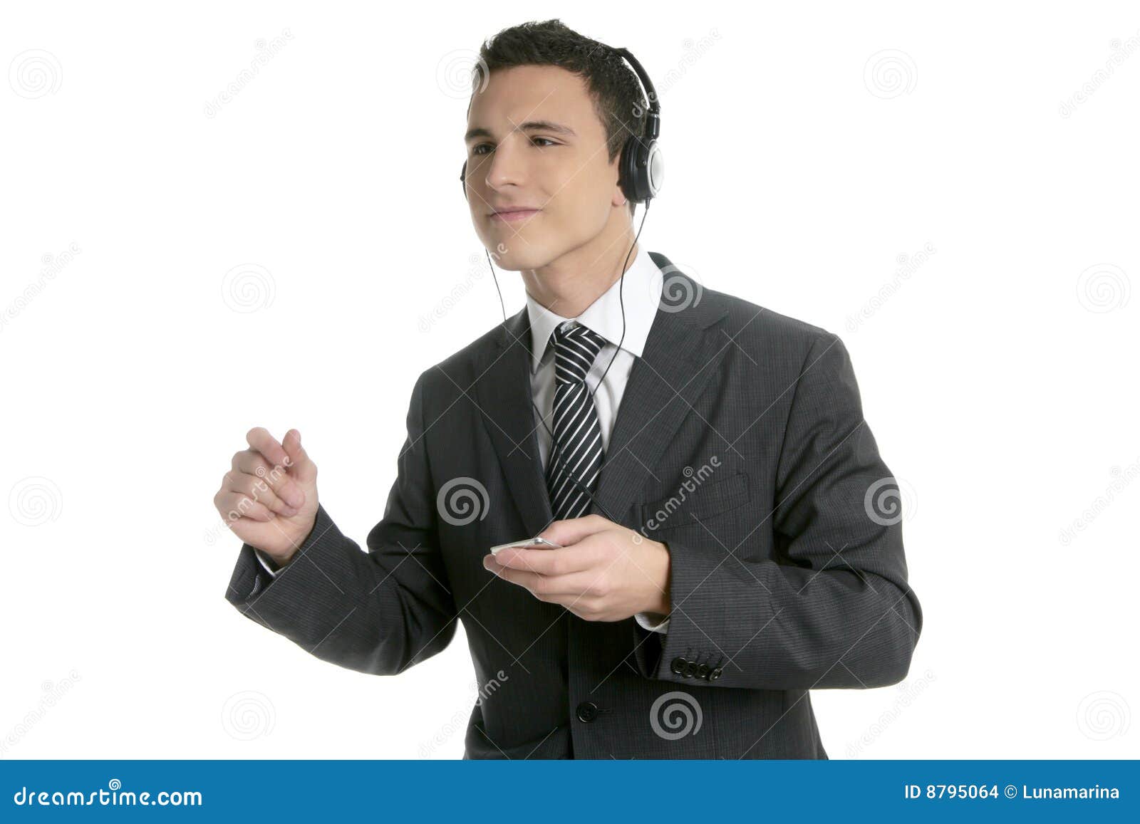 Handsome Businessman Dancing Hearing Music Stock Photo - Image of male ...