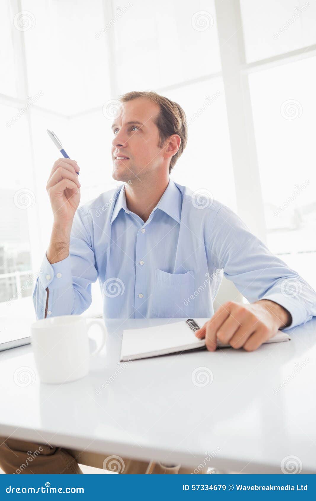 Handsome Businessman Getting an Idea Stock Image - Image of cheerful ...