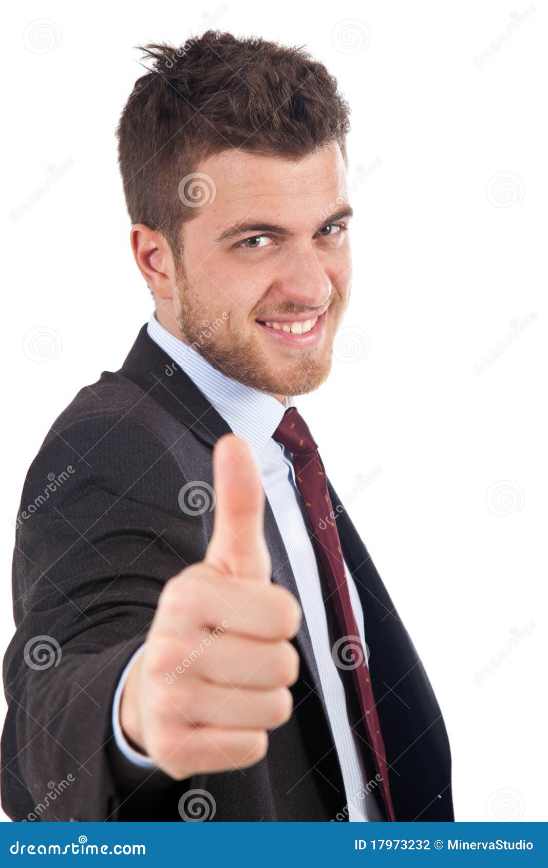 Handsome Businessman Having Success Stock Photo - Image of finger ...