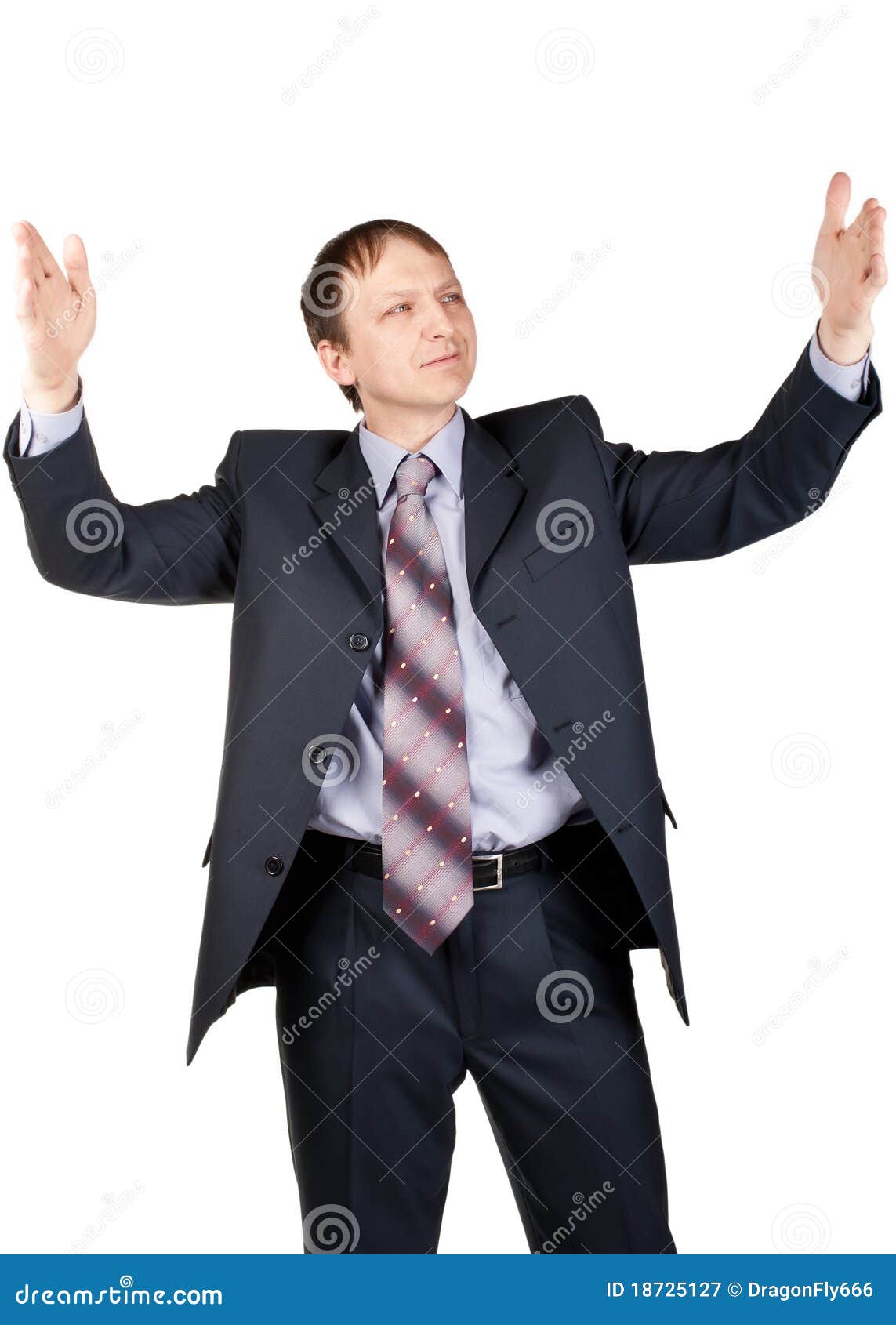 Handsome Businessman Holding Something Invisible Stock Image - Image of ...