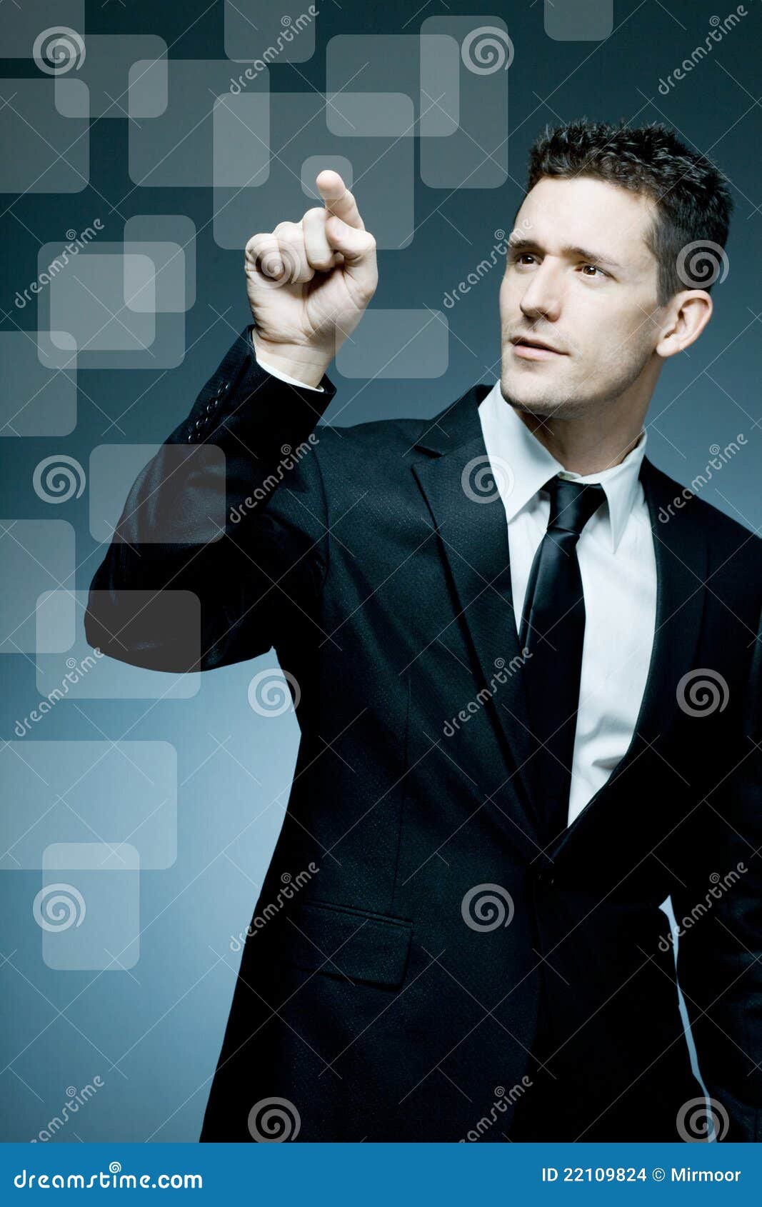 Handsome Businessman Making Pointing Gesture. Stock Photo - Image of ...