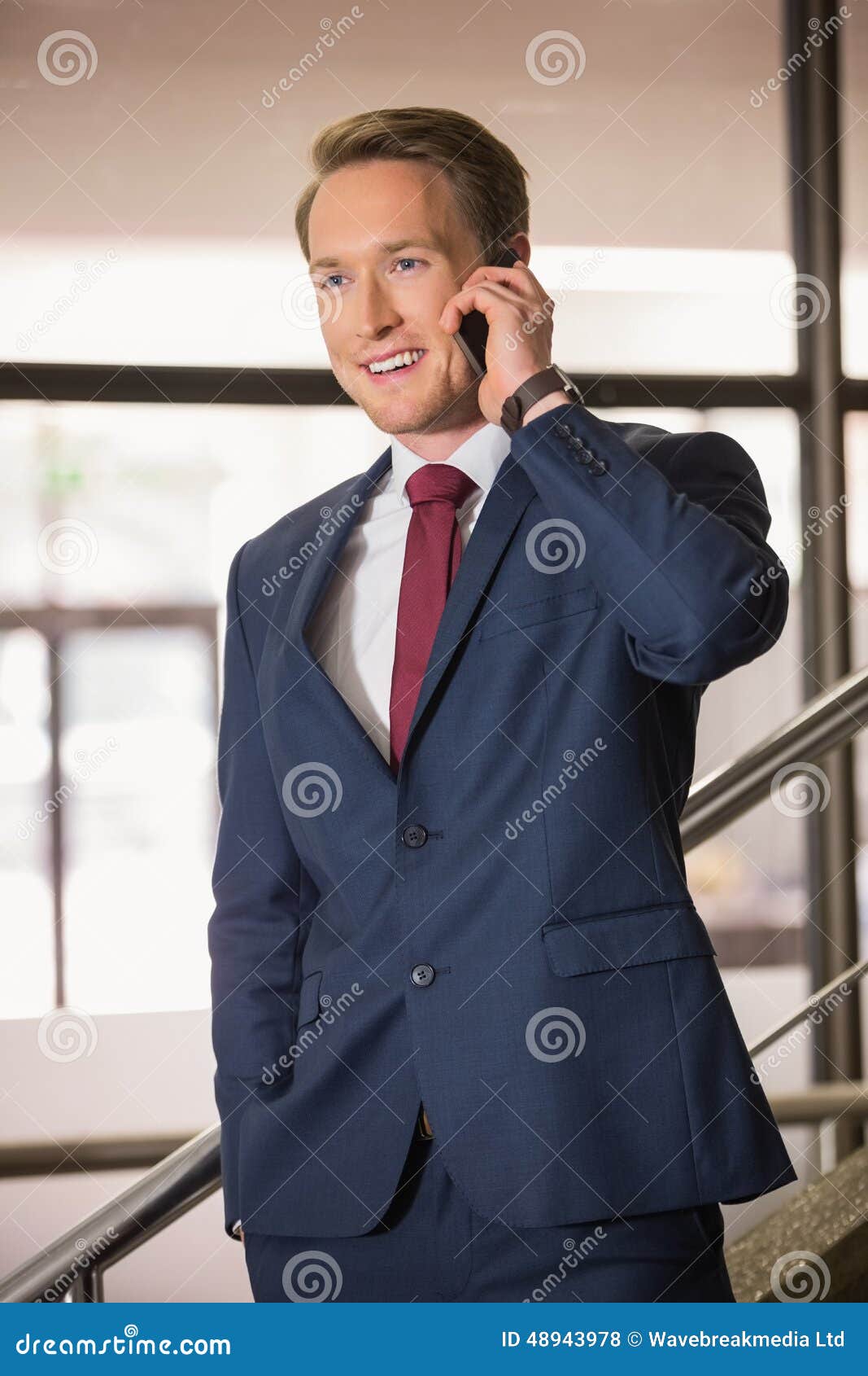 Handsome Businessman on the Phone Stock Photo - Image of sophisticated ...