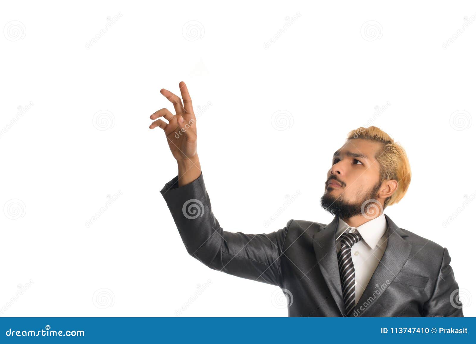 Handsome Businessman Pointing Something Isolated on White Stock Photo ... Handsome Businessman Pointing Something Isolated on White Stock Photo ...