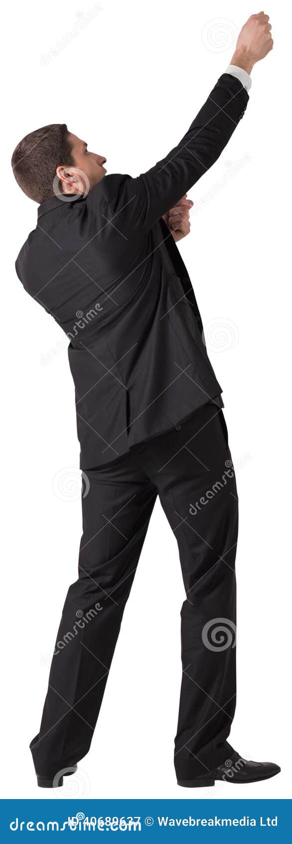 Handsome Businessman Pulling with Hand Stock Image - Image of shot ...