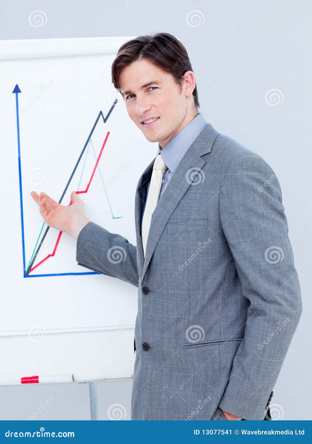 Handsome Businessman Reporting Sales Figures Stock Image - Image of ...