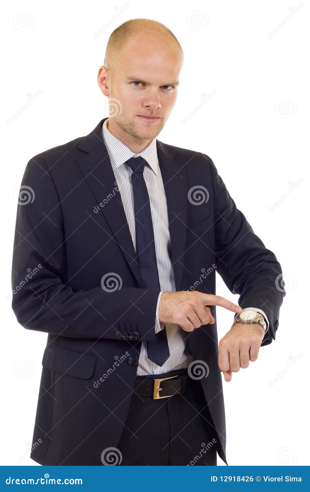 Handsome Businessman Showing Time on His Watch Stock Photo - Image of ...