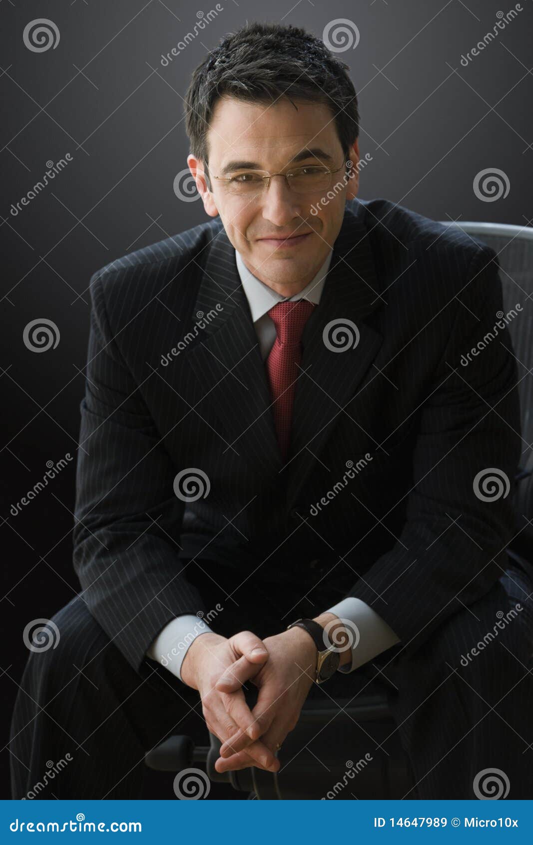 Handsome Businessman Sitting Down Stock Image - Image of adult ...