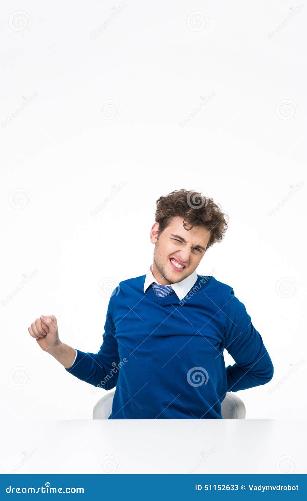 Handsome Businessman Sitting at Teh Table Stock Image - Image of hand ...