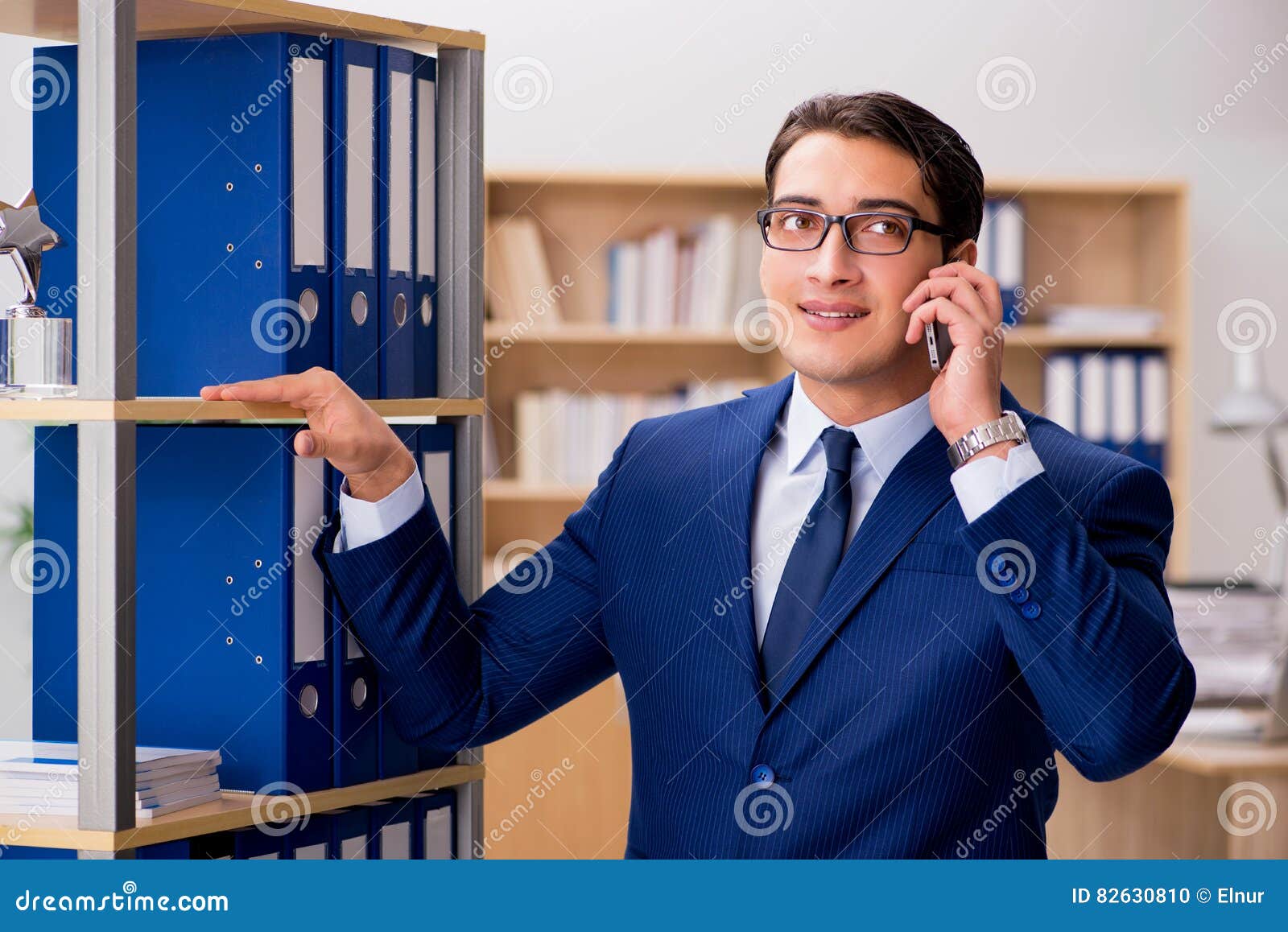 The Handsome Businessman Speaking on Mobile Phone Stock Photo - Image ...