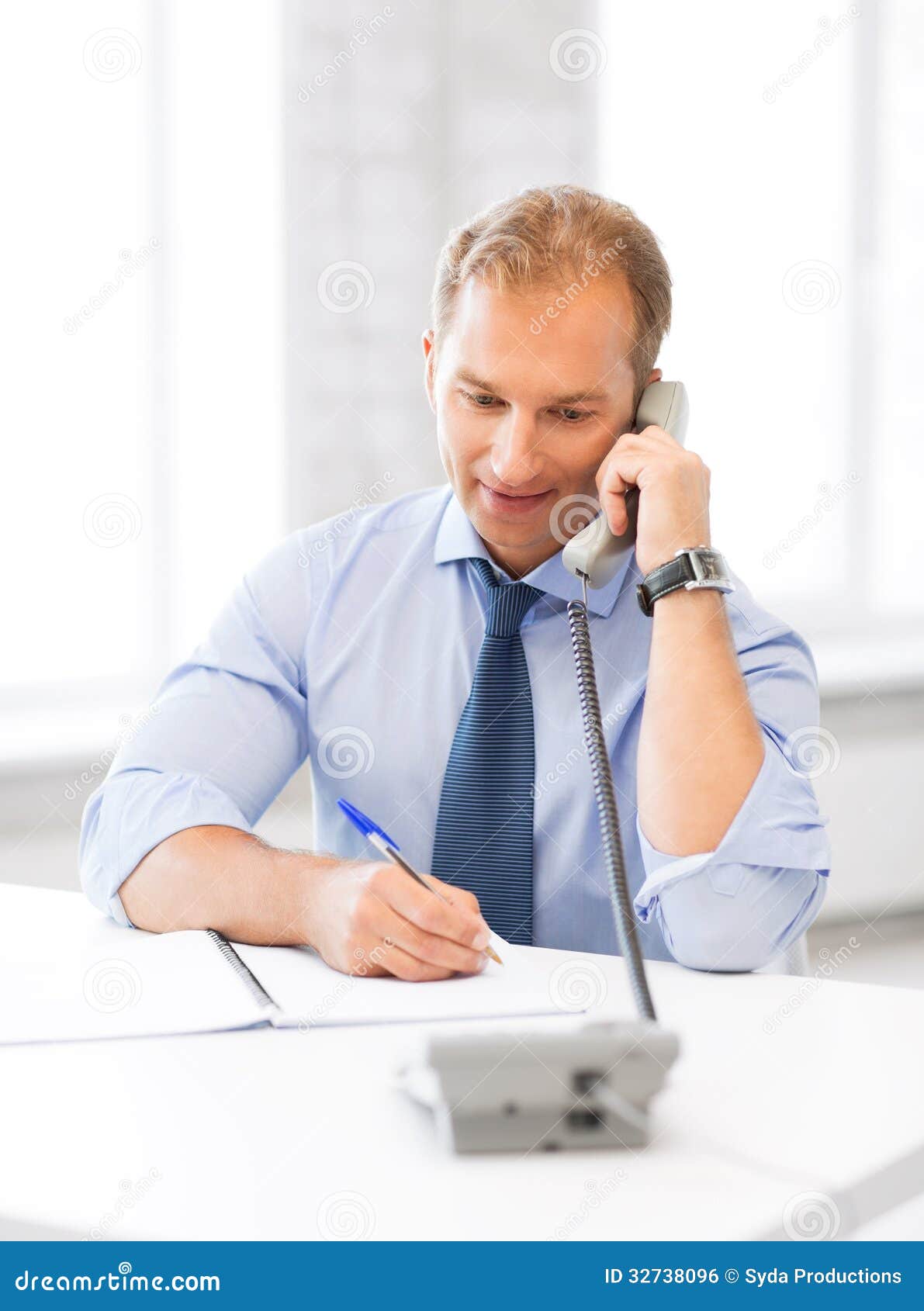 Handsome Businessman Talking on the Phone Stock Photo - Image of ...