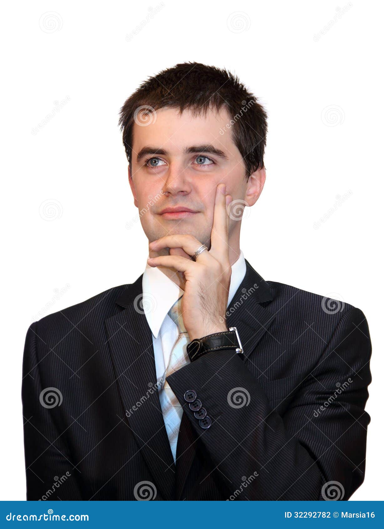 Handsome Businessman Thinking Stock Photo - Image of confident ...