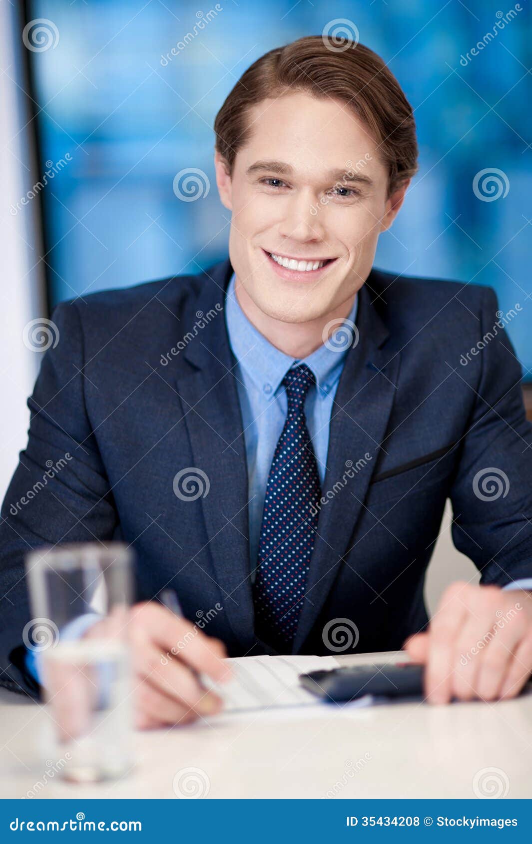 Handsome Businessman at Work Stock Photo - Image of digital, executive ...