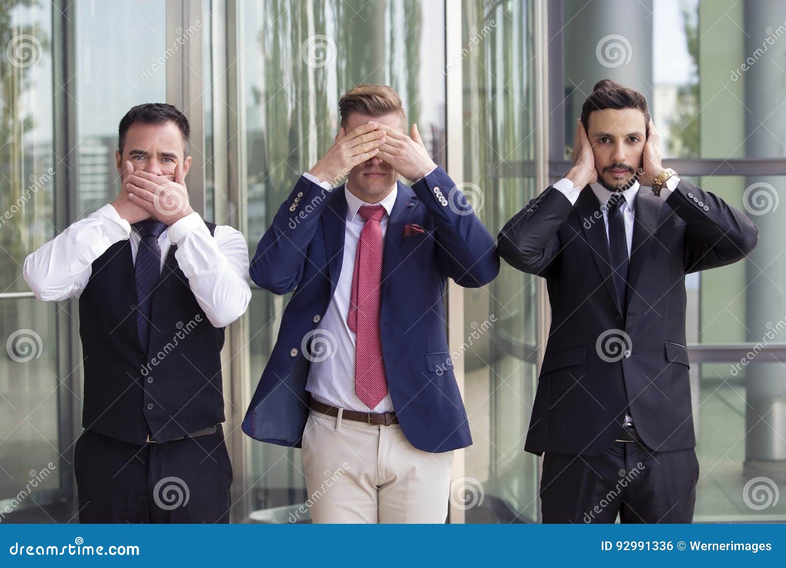 Handsome Businessmen As the Three Wise Monkeys Stock Photo - Image of ...