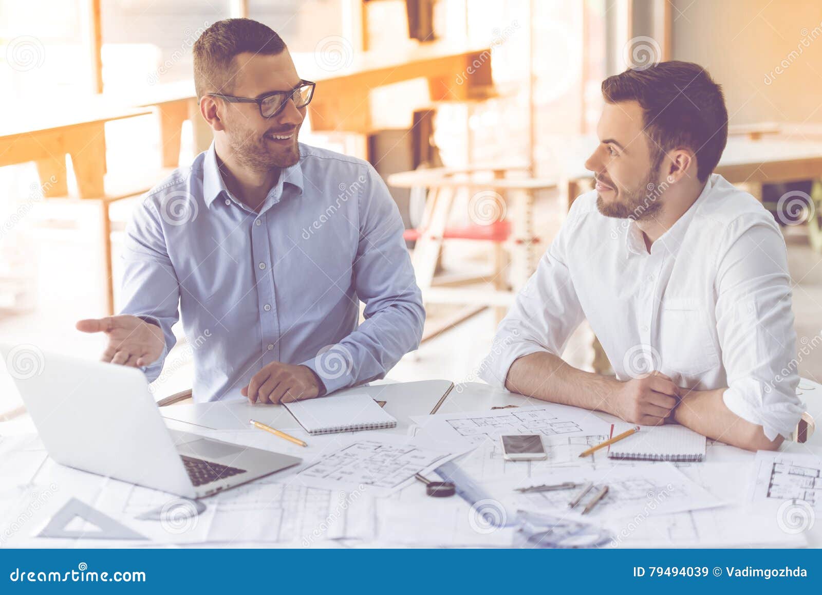 Handsome Businessmen Co-working Stock Image - Image of manager, adult ...