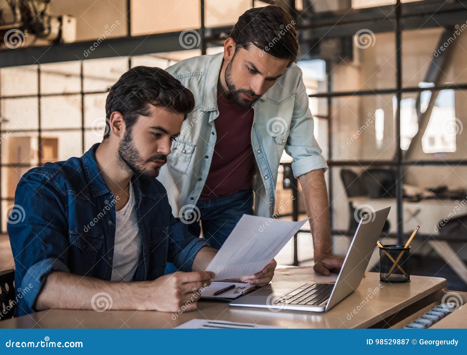 Handsome Businessmen Working Stock Image - Image of collaboration ...