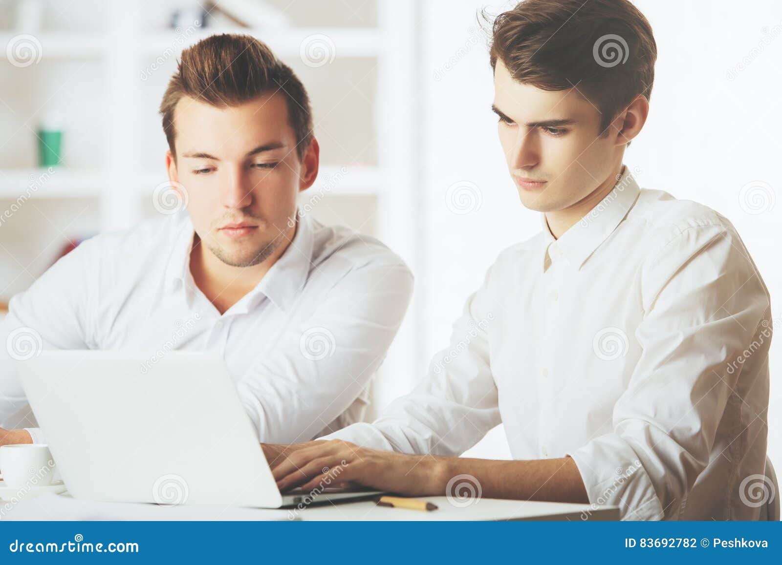 Handsome Businessmen Working on Project Stock Photo - Image of ...